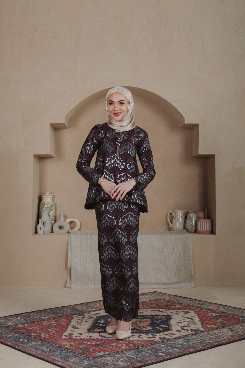 Wirda Brocade Saree - Maroon